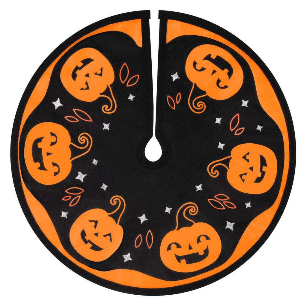 Halloween Time Fabric Tree Skirt for Spooky Decor - Annies Hallmark and ...