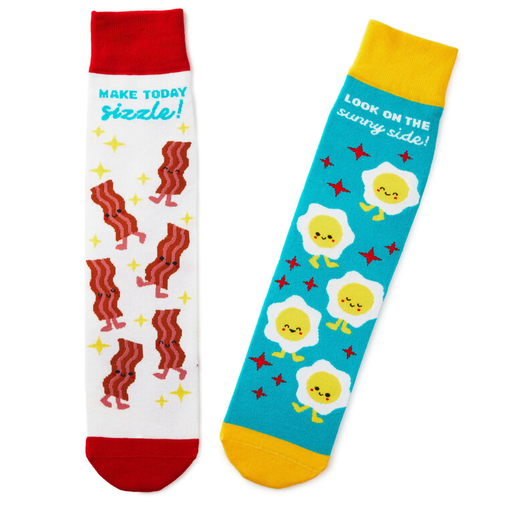 Hallmark : Bacon and Eggs Better Together Funny Crew Socks — Annies ...