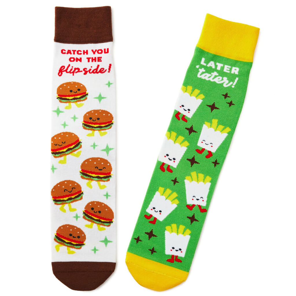 Hallmark : Burger and Fries Better Together Funny Crew Socks — Annies ...