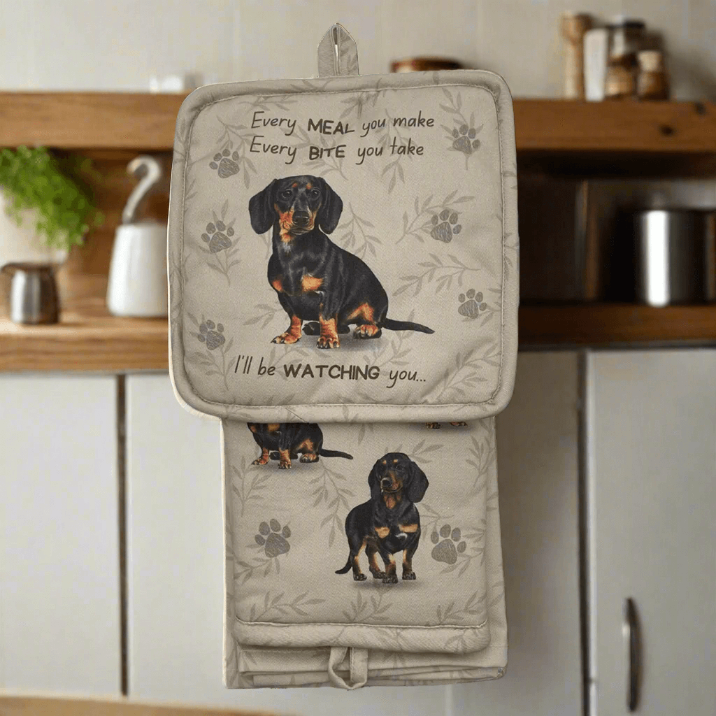 E & S Pets : Oven Mitt Set - Black Dachshund — Annies Hallmark and ...