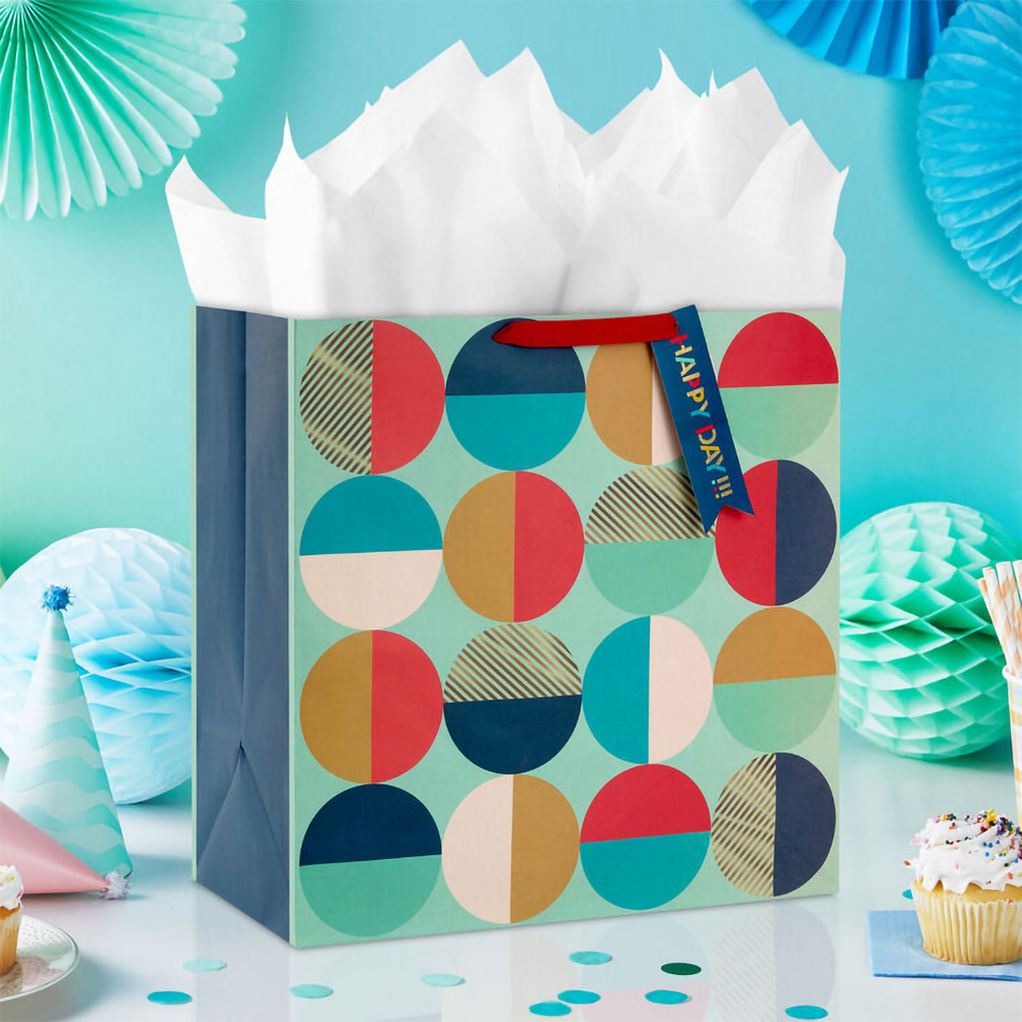 Hallmark : 15" Modern Semi-Circles Extra-Deep Gift Bag - Annies ...