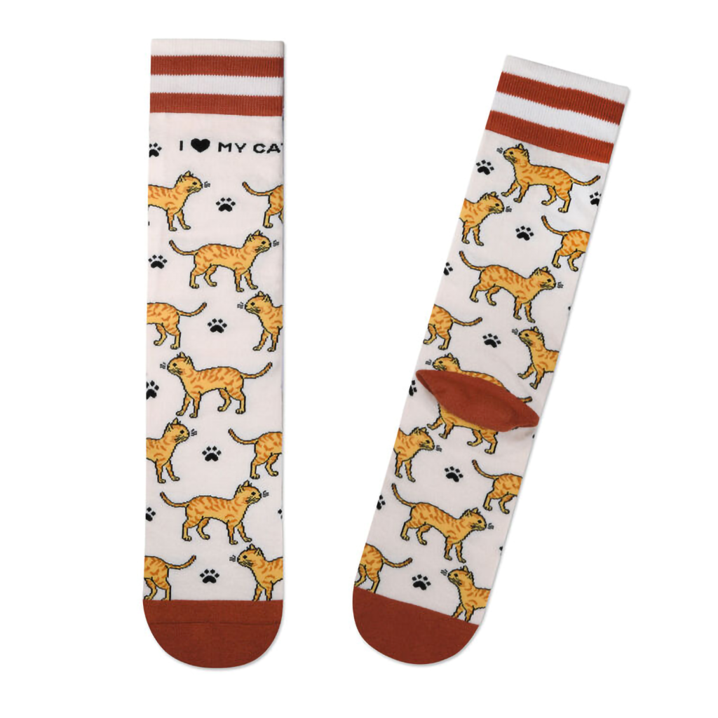 Hallmark : I Love My Orange Cat Crew Socks - Annies Hallmark and ...