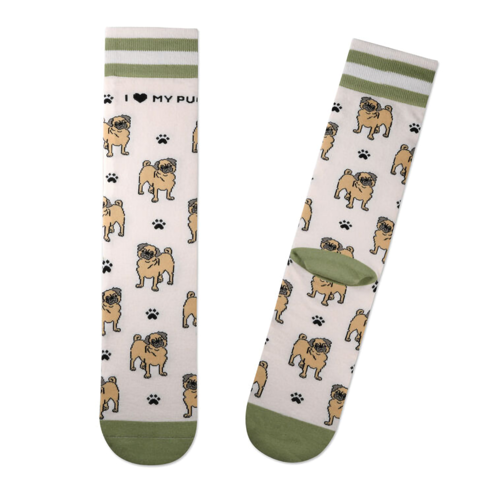 Hallmark : I Love My Pug Crew Socks - Annies Hallmark and Gretchens ...