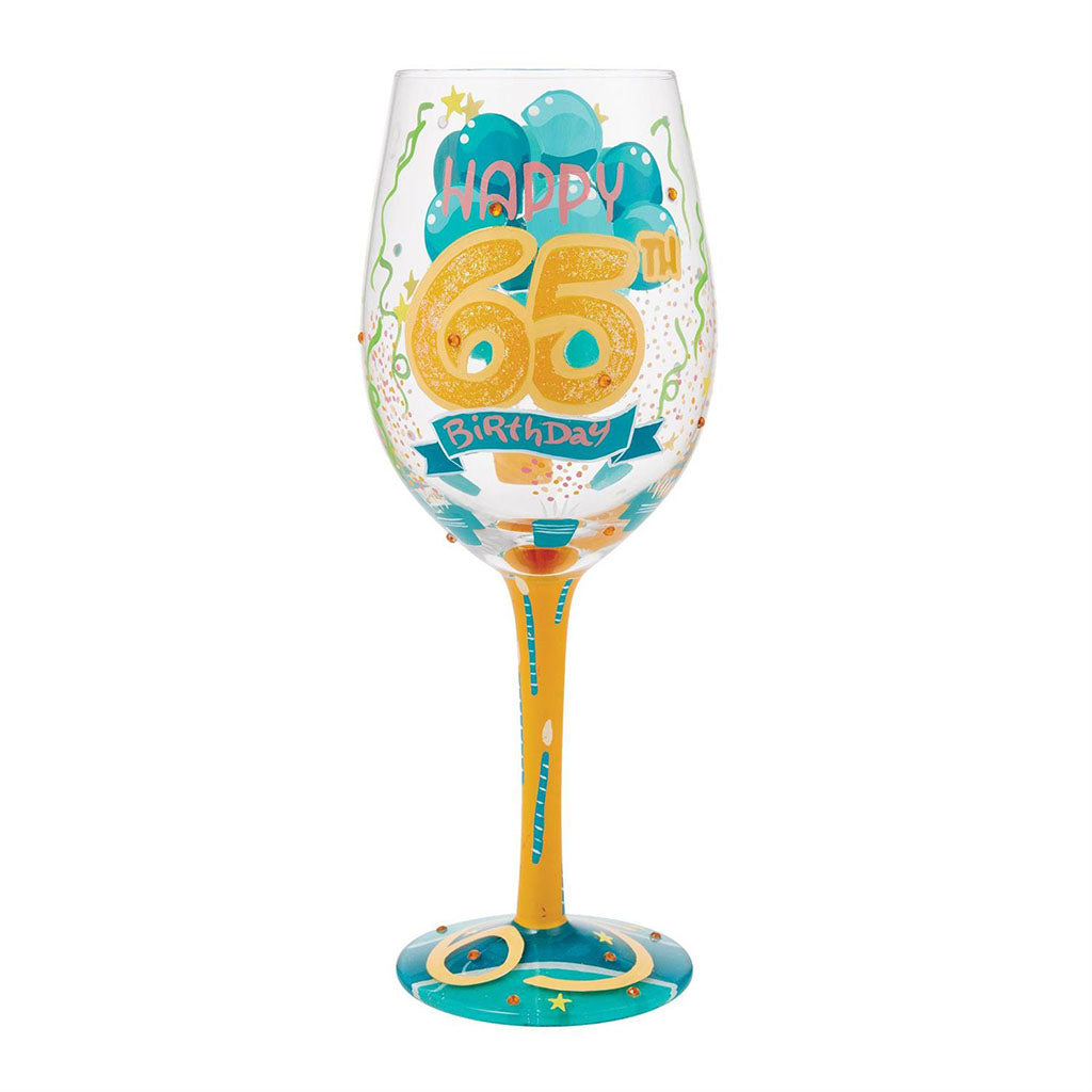 Happy 65th Birthday Wine Glass for Memorable Toasts - Annies Hallmark ...
