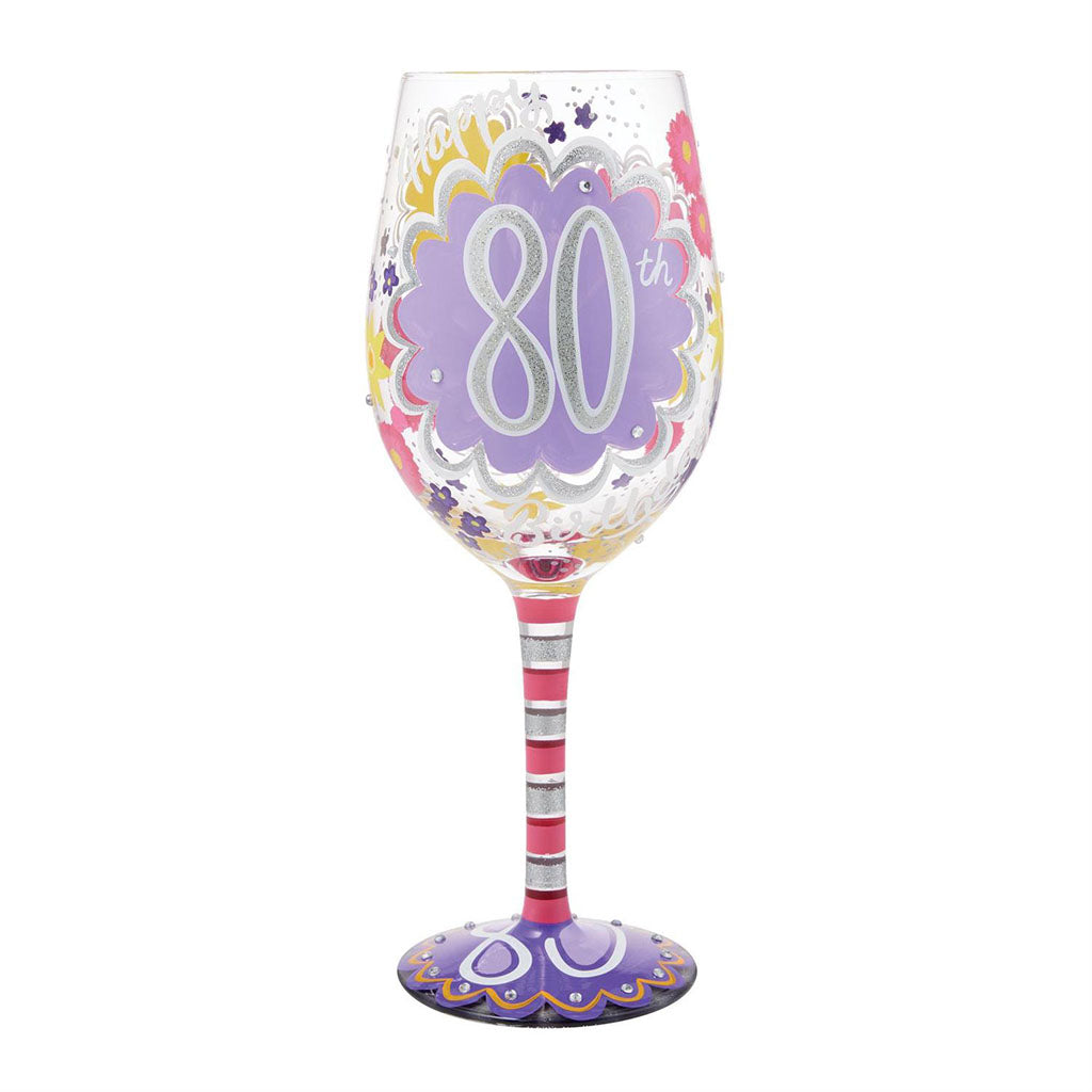 Happy 80th Birthday Wine Glass for Memorable Toasts - Annies Hallmark ...