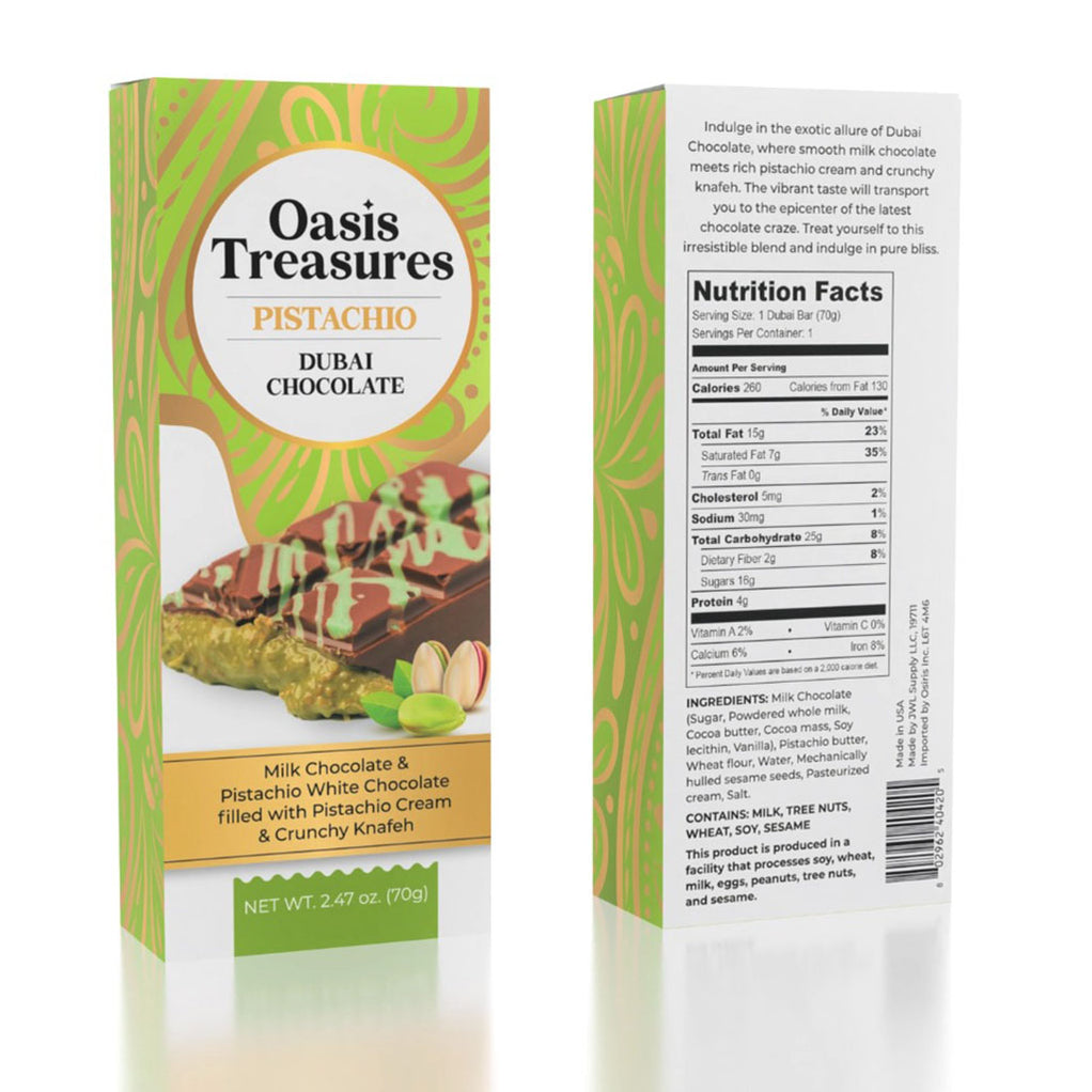 Oasis Treasures : Dubai Chocolate Bar Pistachio - Annies Hallmark and ...