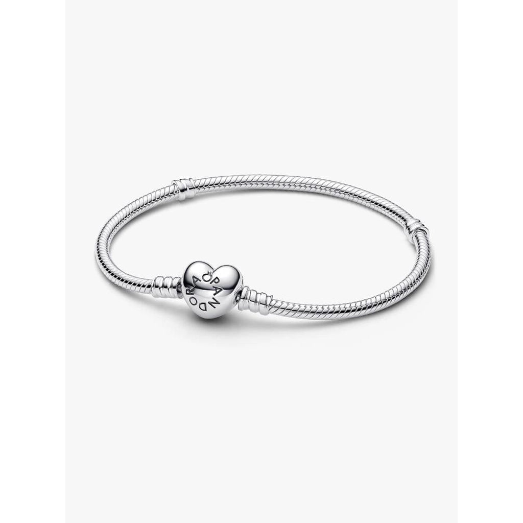 Pandora Heart Clasp Snake Chain Bracelet in Silver - Annies Hallmark ...