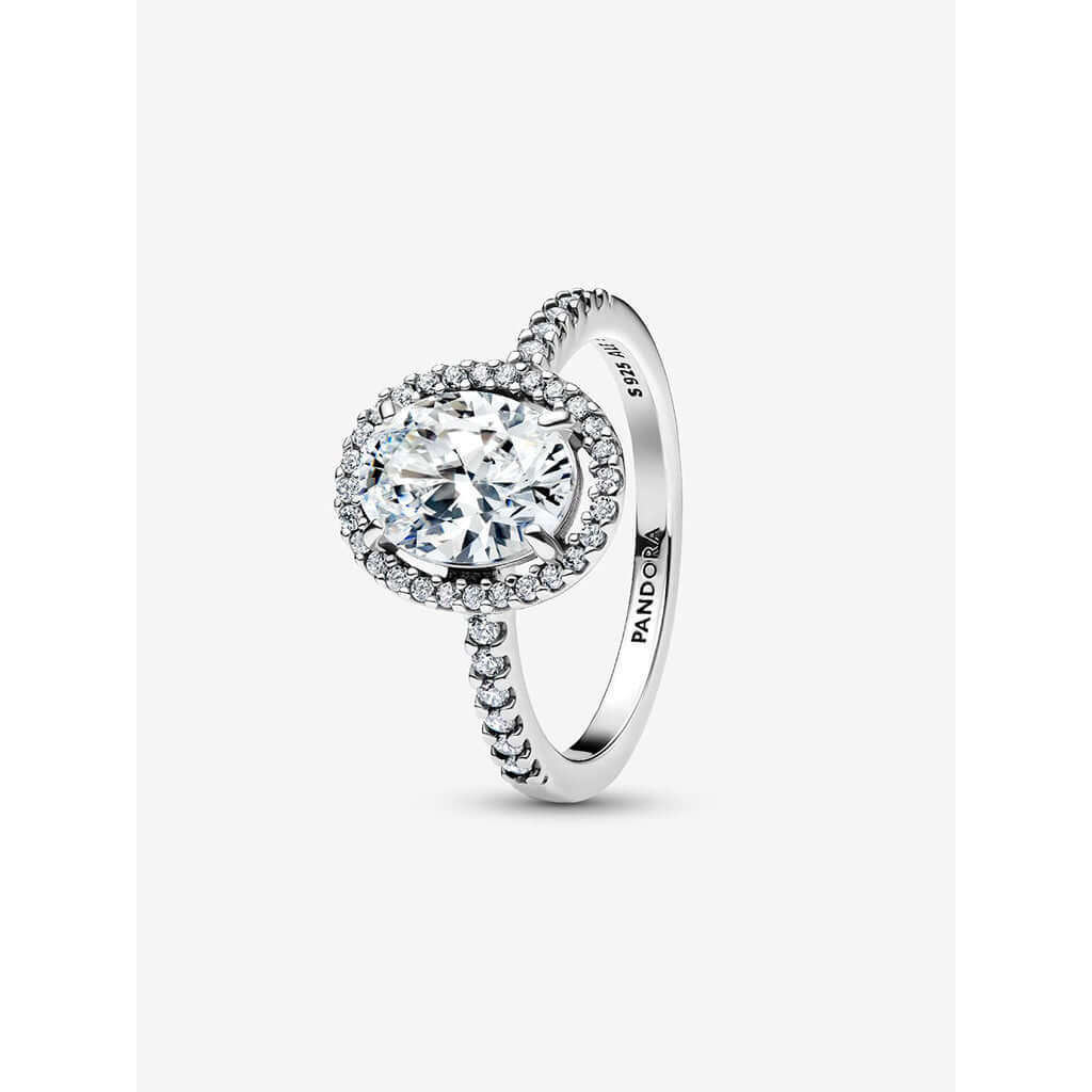 PANDORA : Oval Sparkling Halo Statement Ring - Silver - Annies Hallmark ...