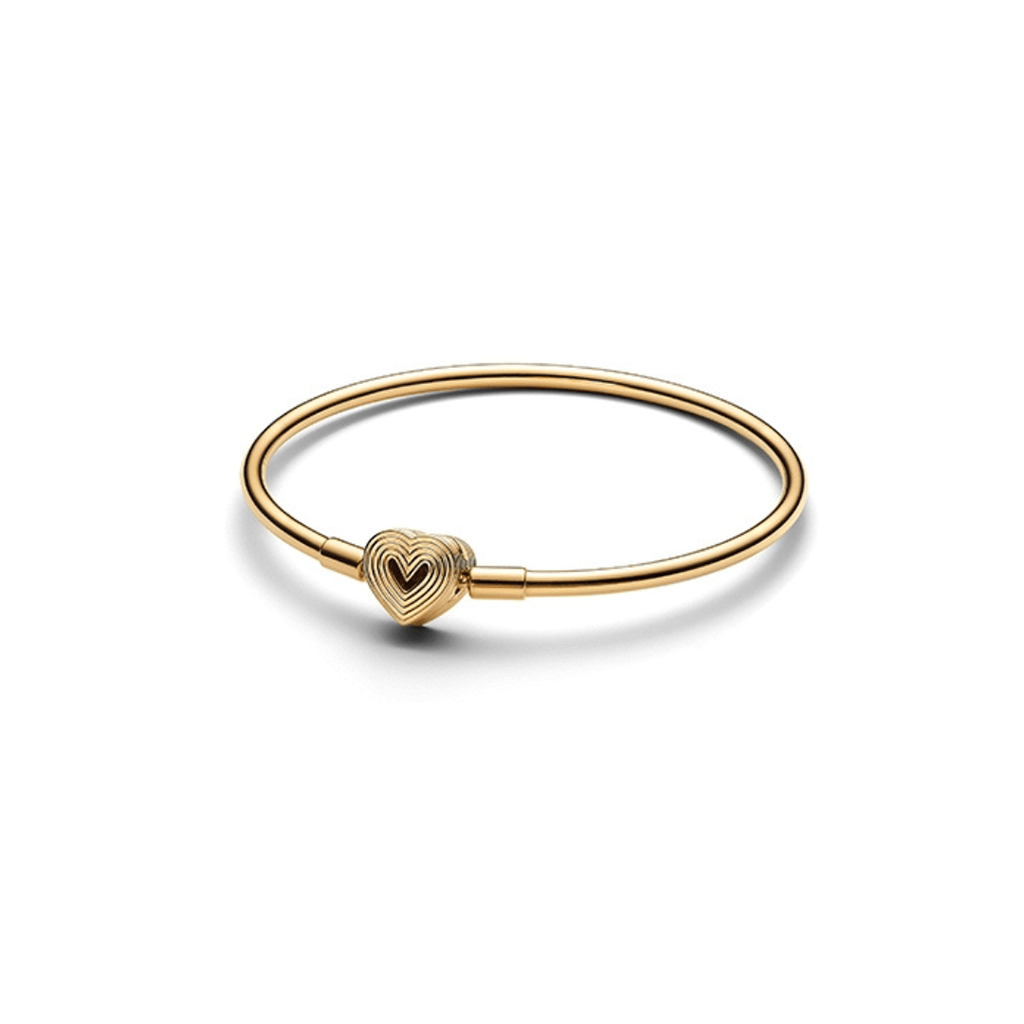 PANDORA : Radiating Heart Clasp Bangle - Gold - Annies Hallmark and ...