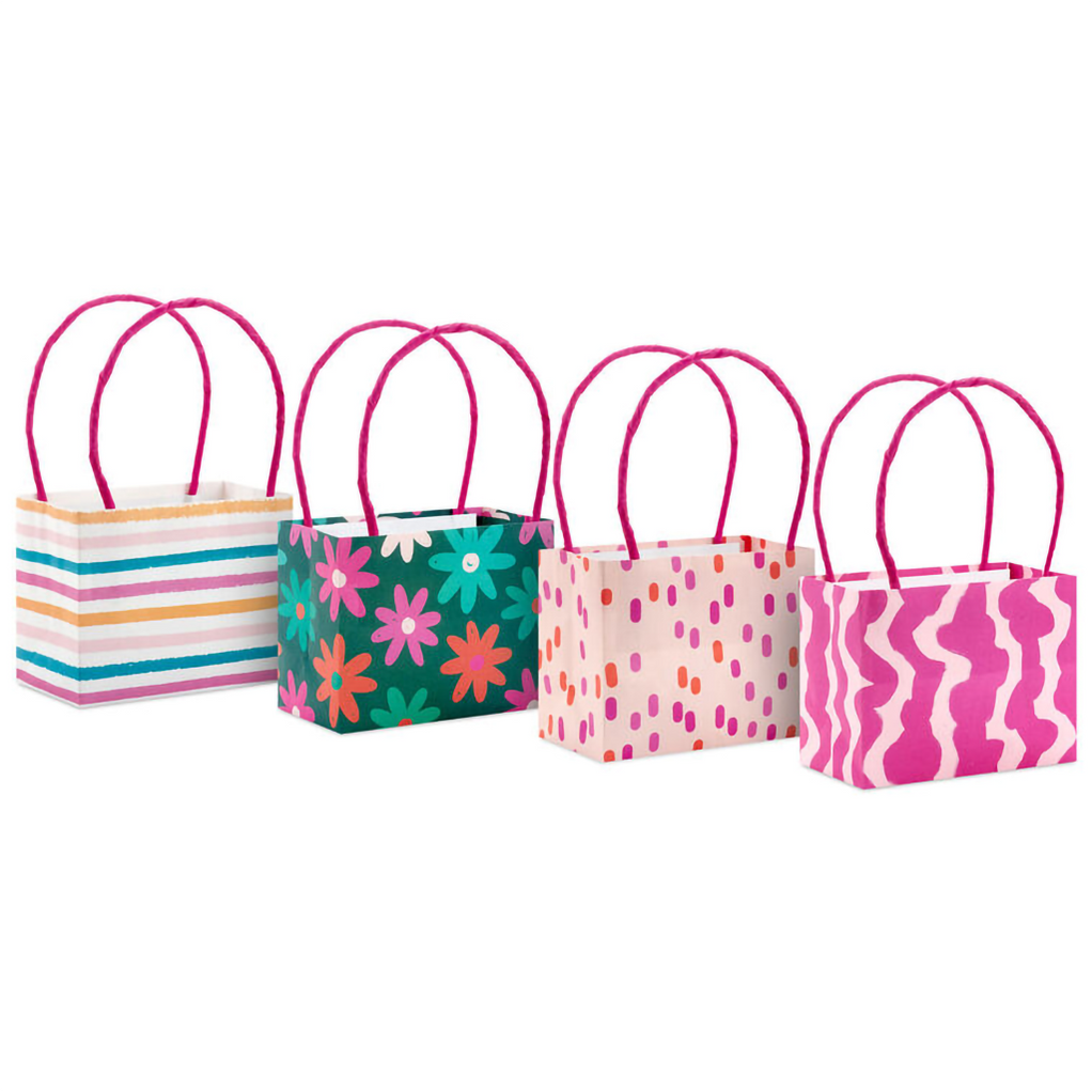 Hallmark : 4" Patterned Pink Mini Horizontal Gift Bag Bundle — Annies ...