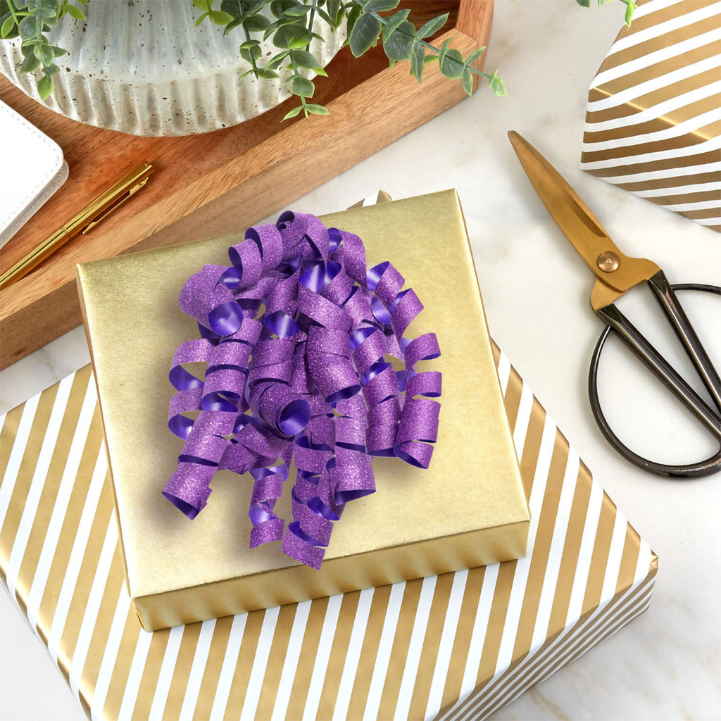 Hallmark : 6.5" Sparkling Purple Curly Ribbon Gift Bow — Annies ...
