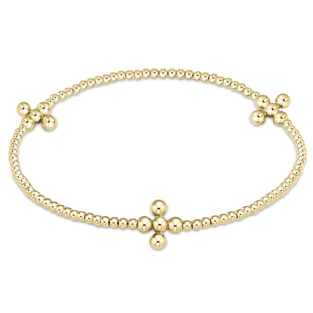 enewton design : Signature Cross Gold Pattern 2mm Bead Bracelet - Gold ...
