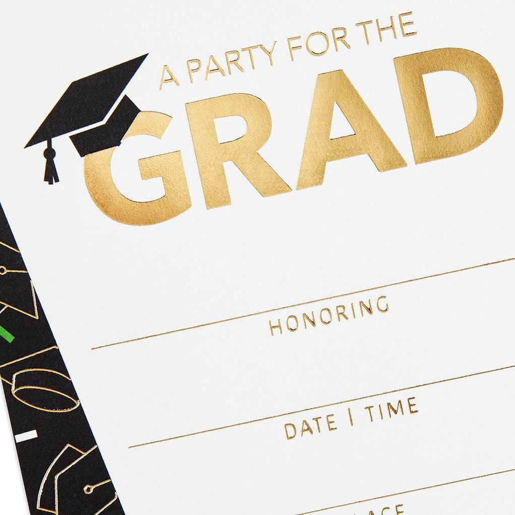 Hallmark : Caps and Confetti 10-Pack Graduation Party Invitations ...