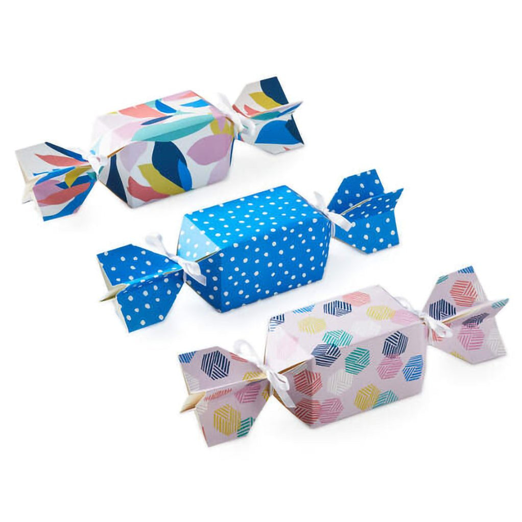 Hallmark : Colorful Dots and Flowers Candy-Shaped Party Favor Boxes, S ...