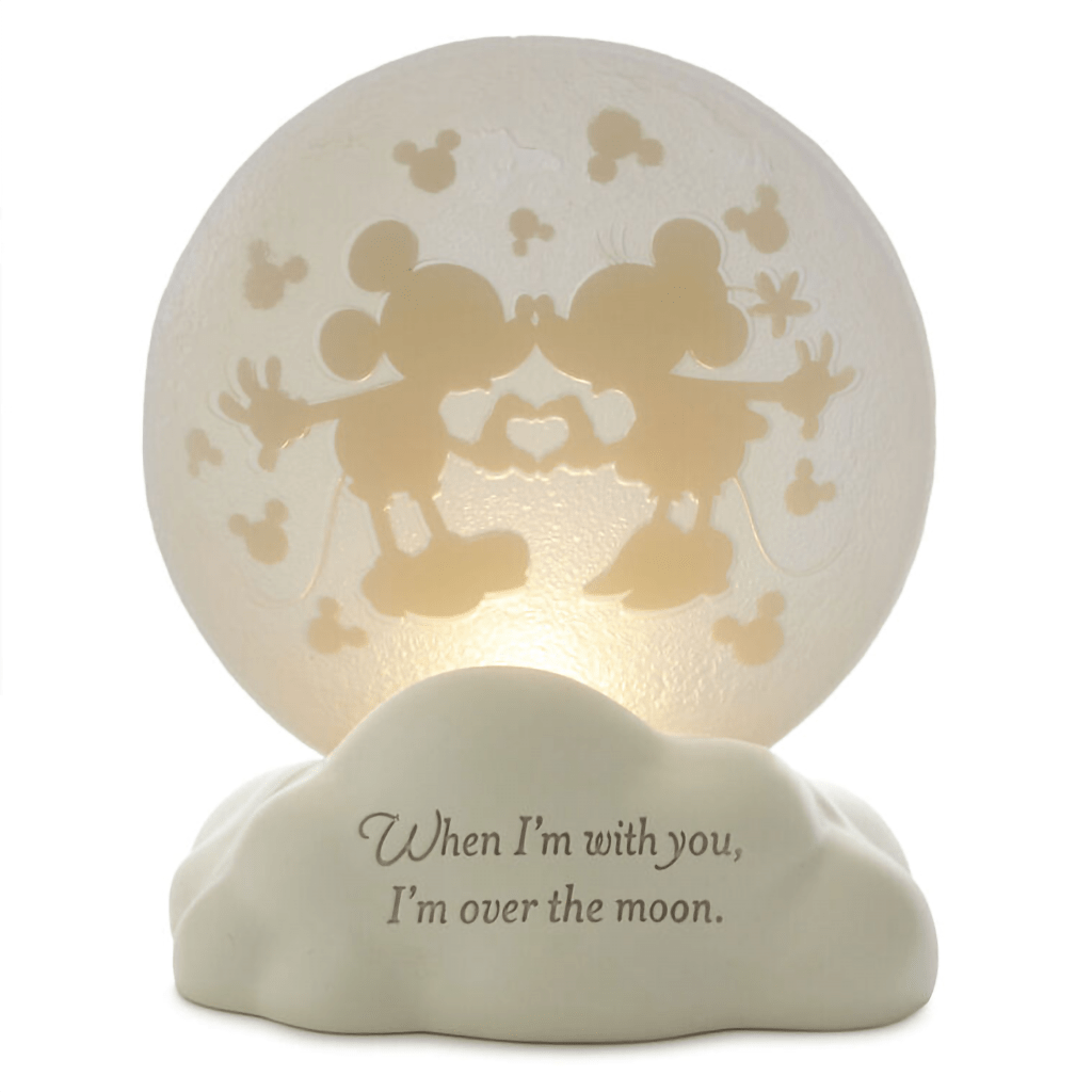 Hallmark : Disney Mickey Mouse and Minnie Mouse Moon Figurine With Lig ...