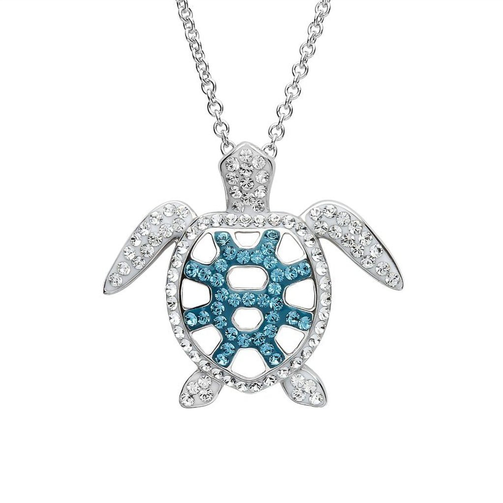 Ocean : Filigree Turtle Pendant With Teal Crystals — Annies Hallmark ...
