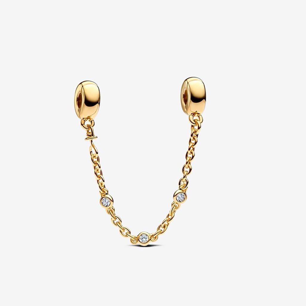 PANDORA : Triple Clear Stone Safety Chain - Annies Hallmark and ...