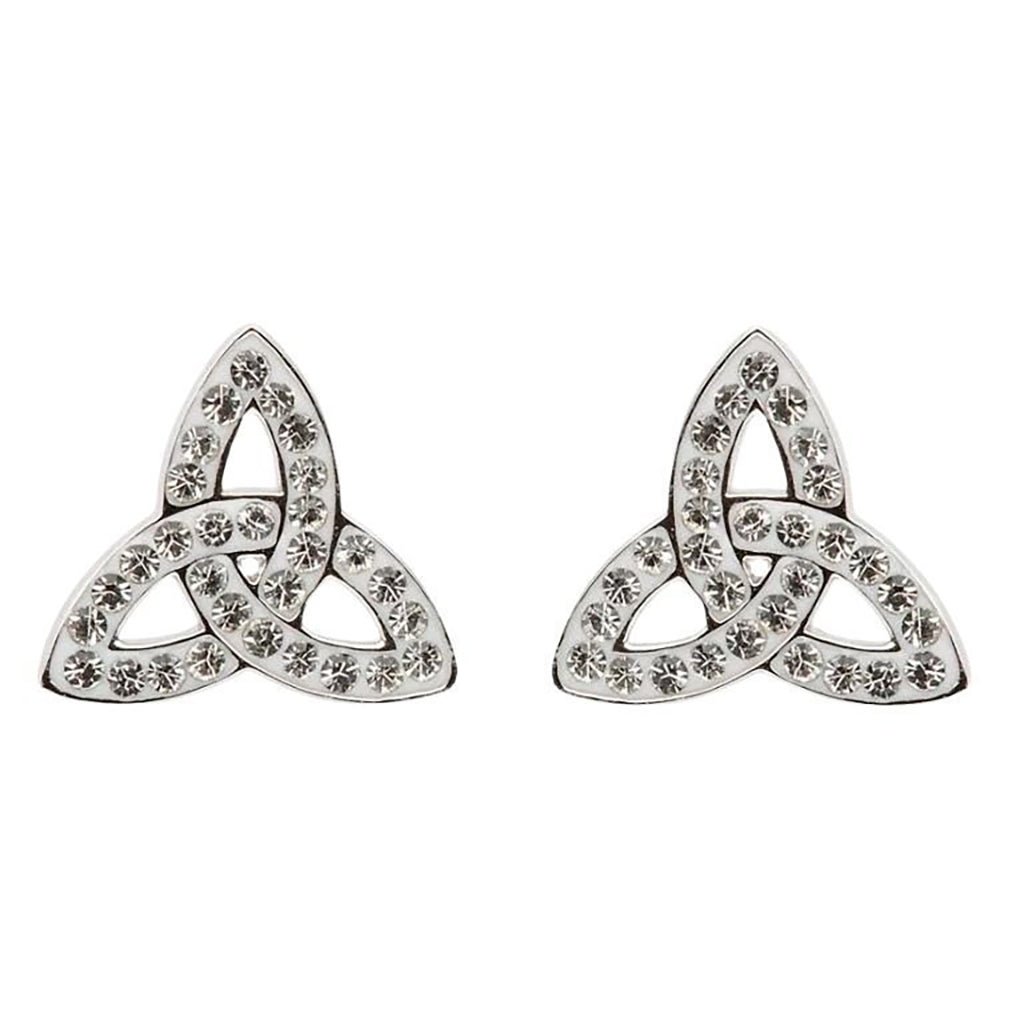 Shanore : Trinity Knot Stud Earrings Adorned With Crystals — Annies ...