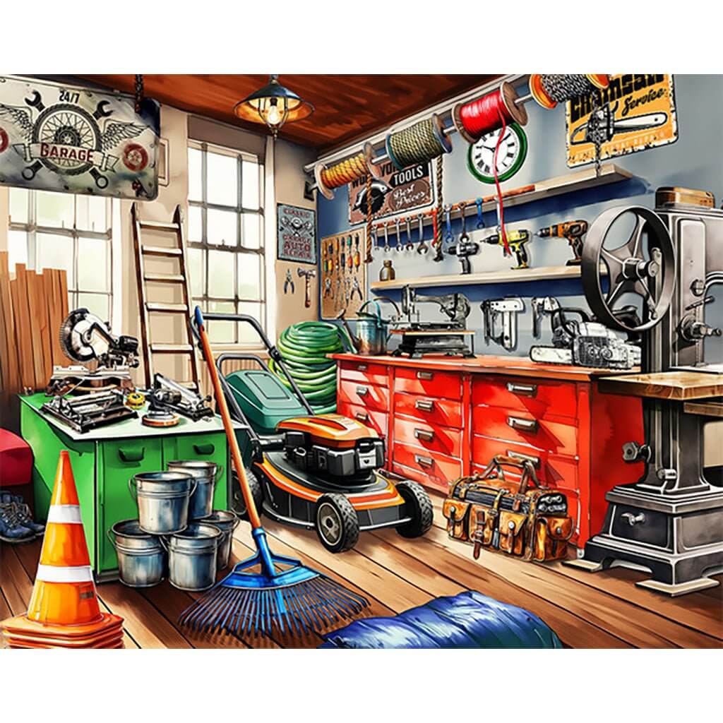 Springbok : Tool Man's Garage 1000 Piece Jigsaw Puzzle — Annies ...