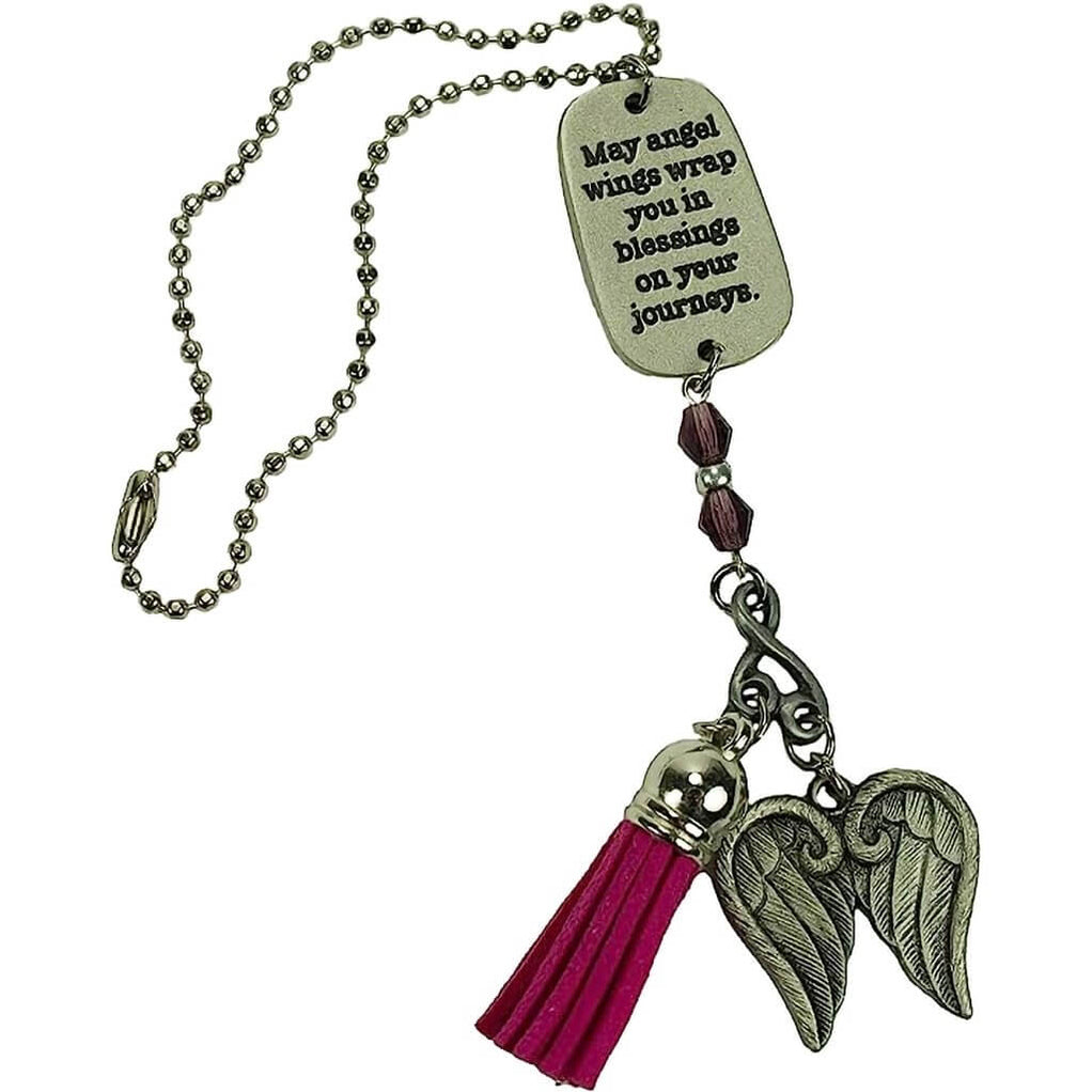 Cathedral Art : Angel Wings Pink Tassel Angel Car Charm With Beads ...