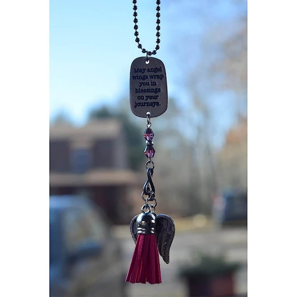 Cathedral Art : Angel Wings Pink Tassel Angel Car Charm With Beads ...