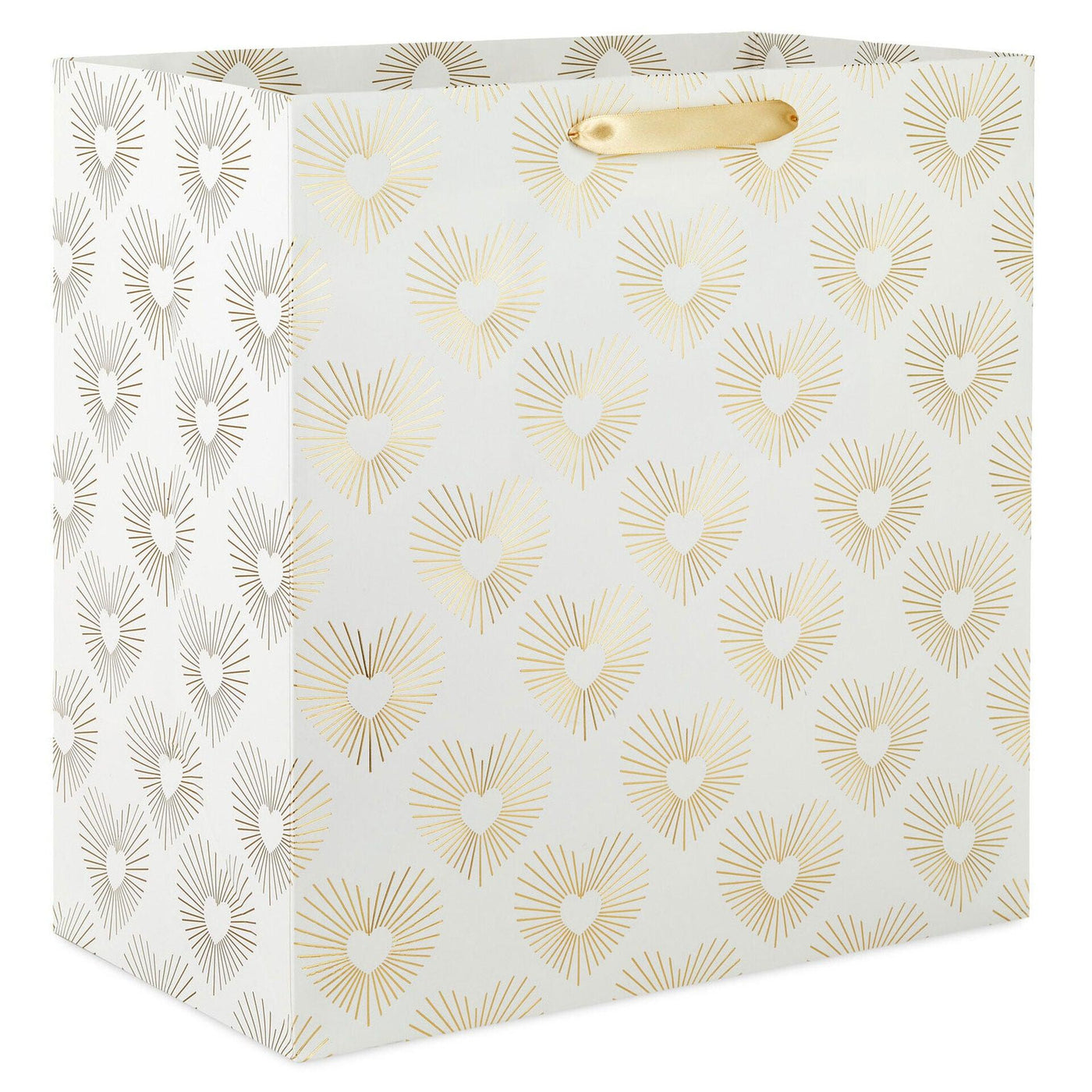 Hallmark : 15" Gold Hearts on White Extra-Deep Gift Bag - Annies ...