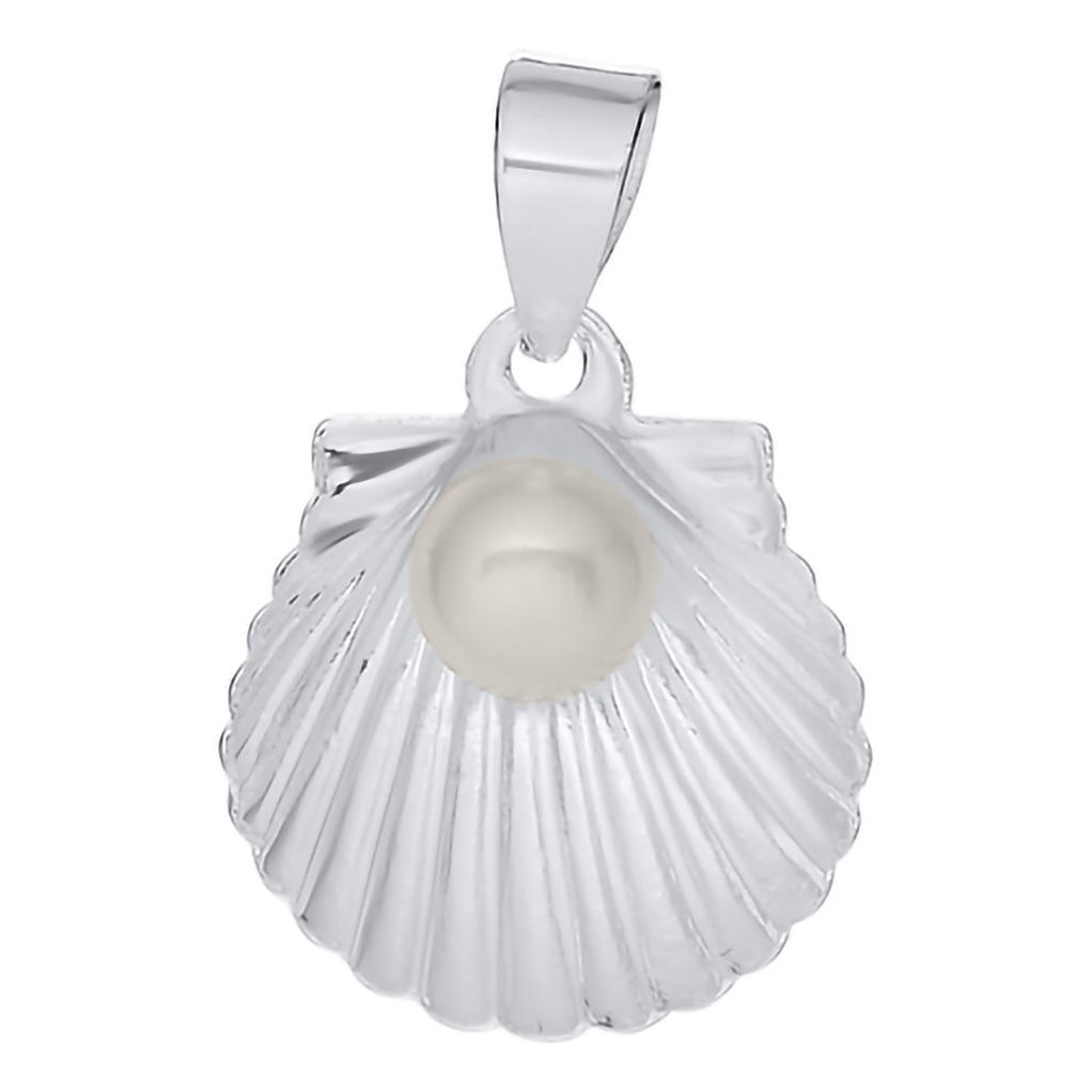 Evening Tide : Scallop Shell Necklace - Silver with Pearl — Annies ...