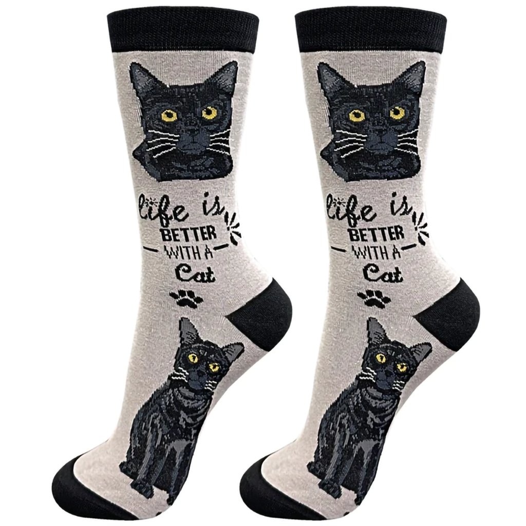Life Is Better: Crew Socks – Black Cat — Annies Hallmark and Gretchens ...