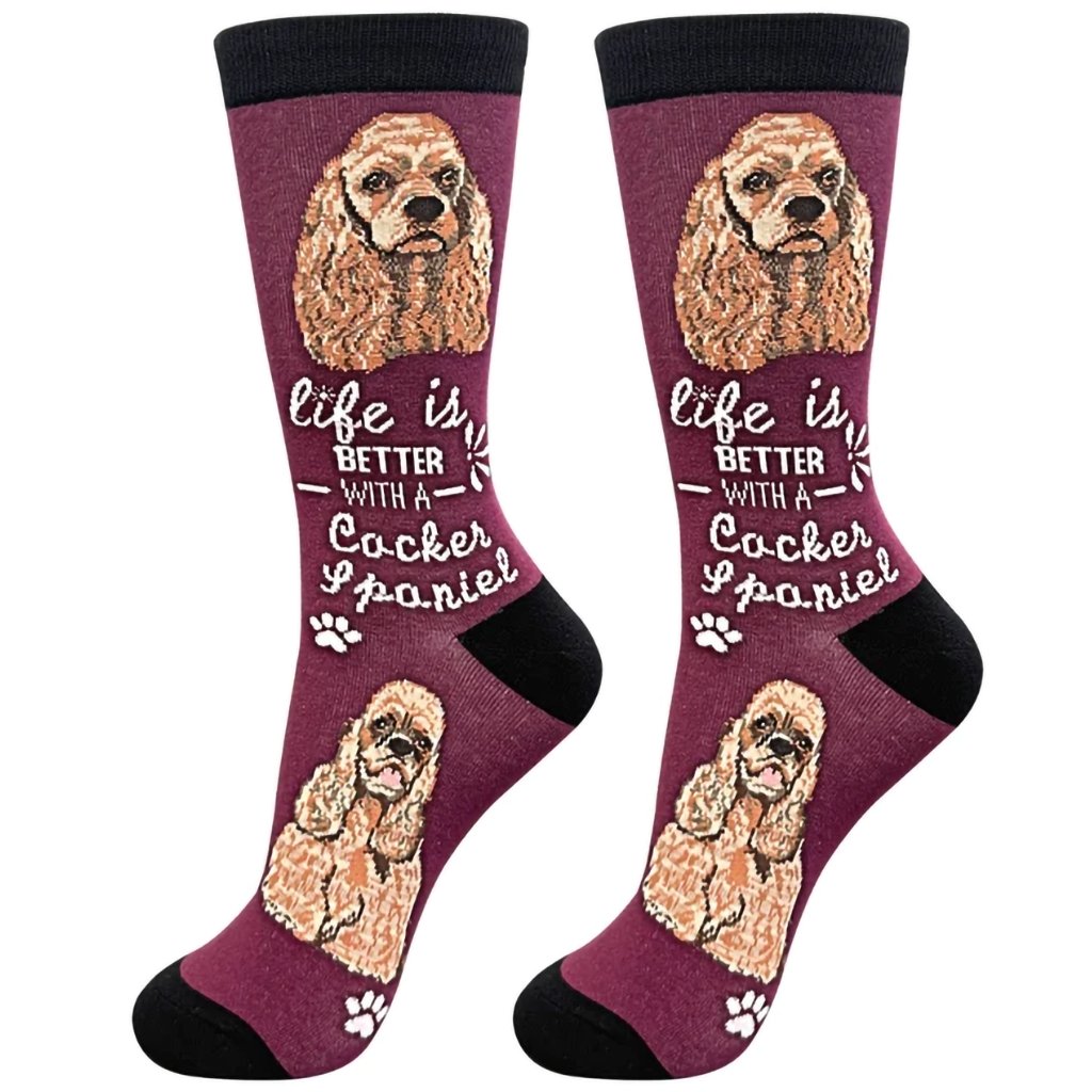Cocker Spaniel Spaniel Unisex Crew Socks for Comfort - Annies Hallmark ...