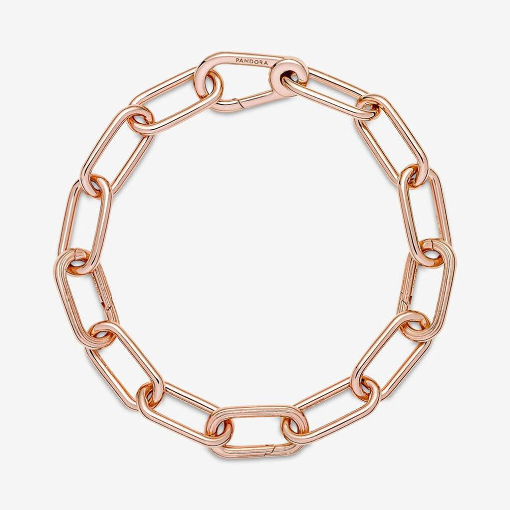 PANDORA : Link Chain Bracelet in Rose Gold - 3 Connectors — Annies ...